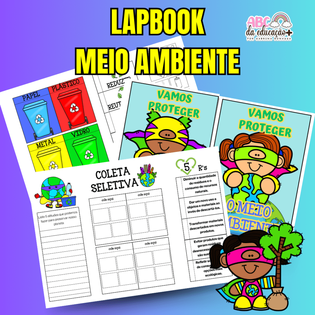Lapbook Meio Ambiente – Colorido e para colorir – Clube – ABC da Educação